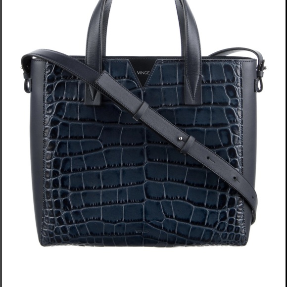 Vince | Bags | Vince Black Crocembossed Leather Bag | Poshmark